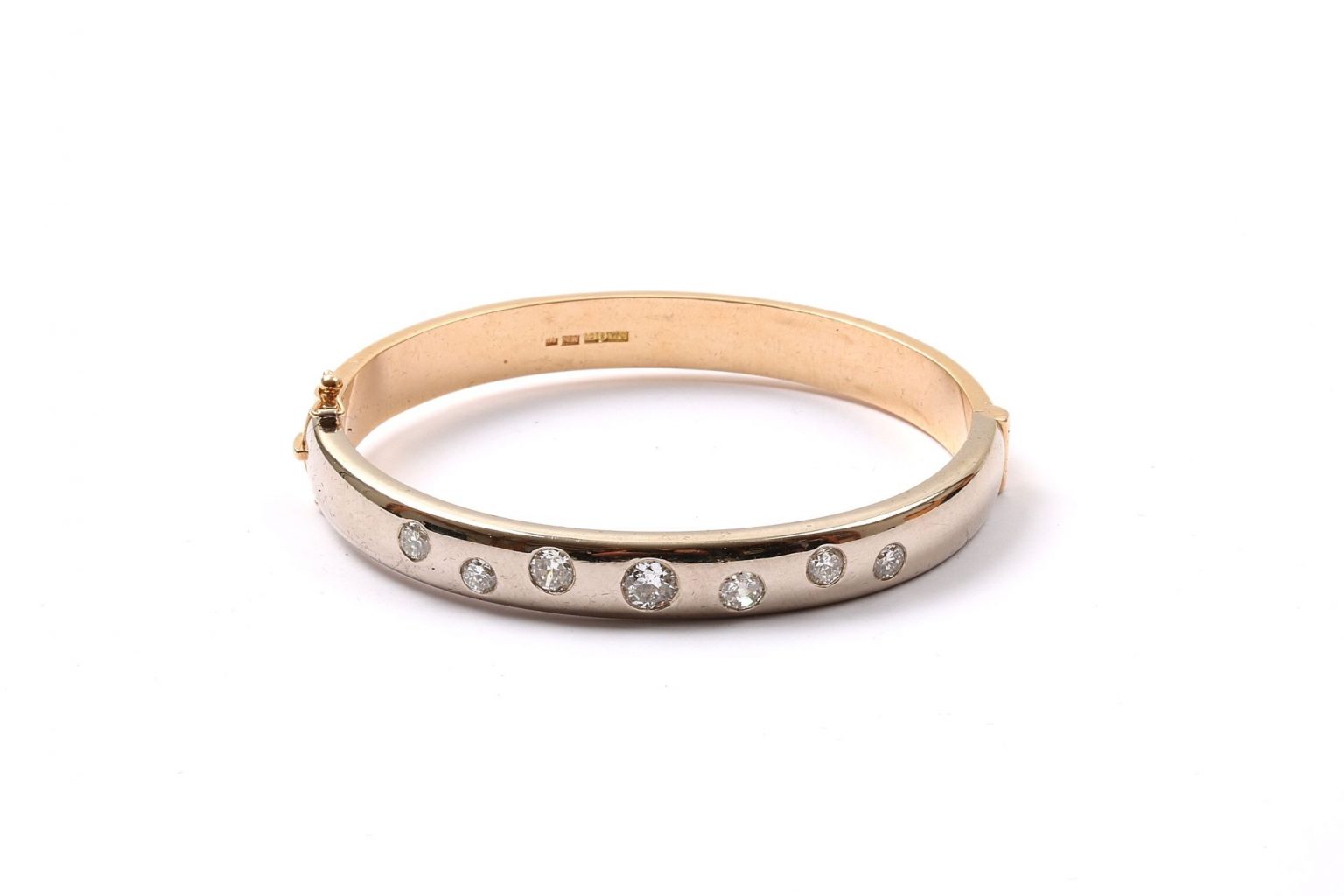 ARMRING (RÖTT & VITT GULD) 5,2x6,1CM, ÖPPNINGSBAR, MED 7 DIAMANTER TOT ...