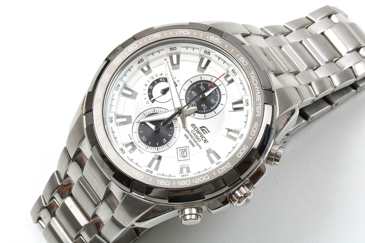 HERRUR CASIO EDIFICE CHRONOGRAPH WR 100M, QUARTZ, 46MM, BATTERI SLUT ...